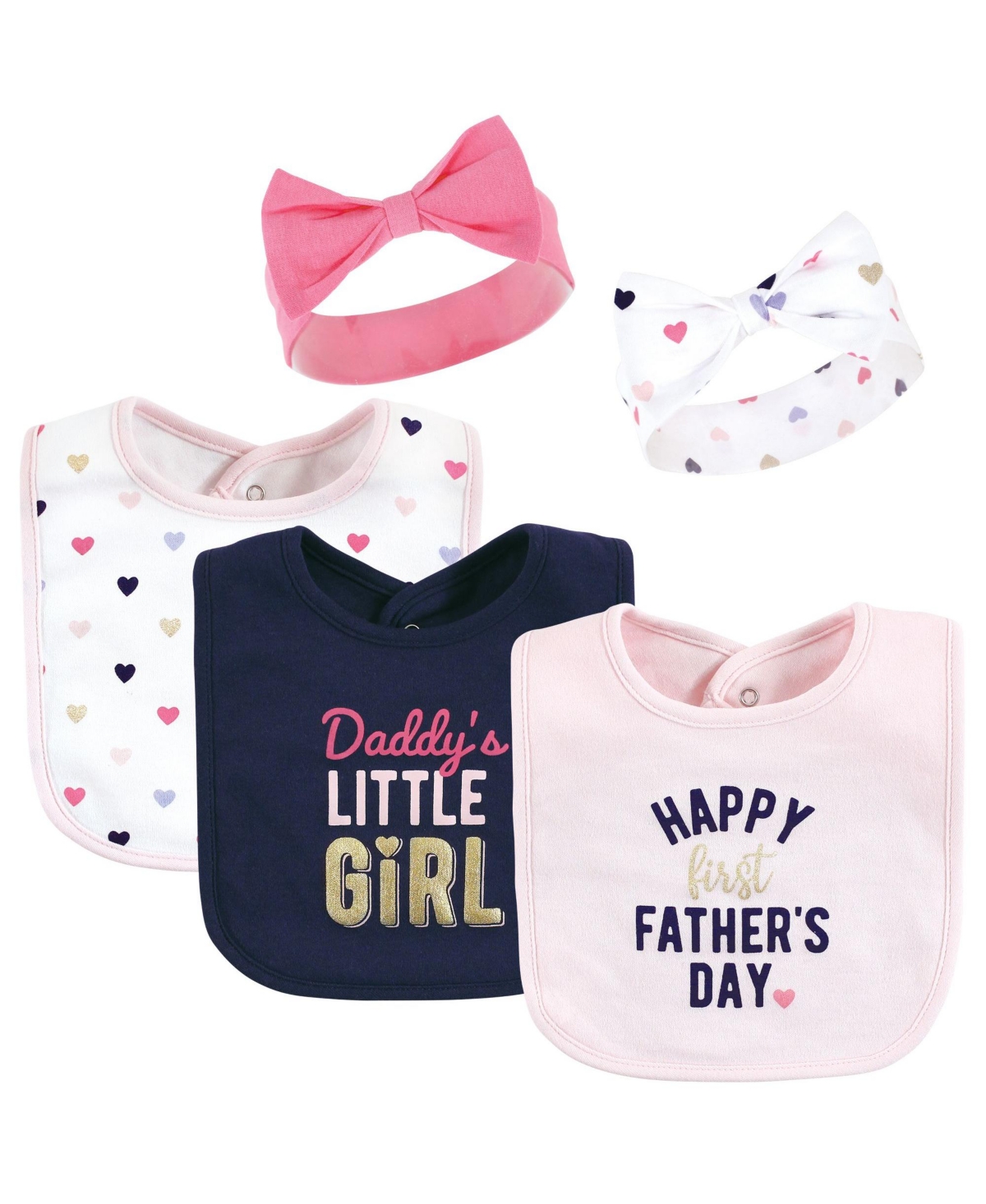 Click here for Hudson Baby Baby Girls 5Pk Bibs and Headbands Set... prices
