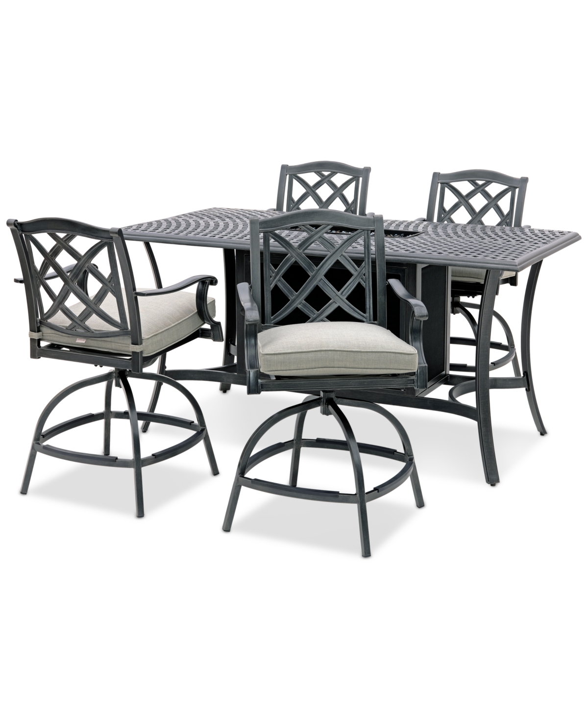 Click here for Wythburn 5-pc. Outdoor Bar Height Fire Pit Chat Se... prices