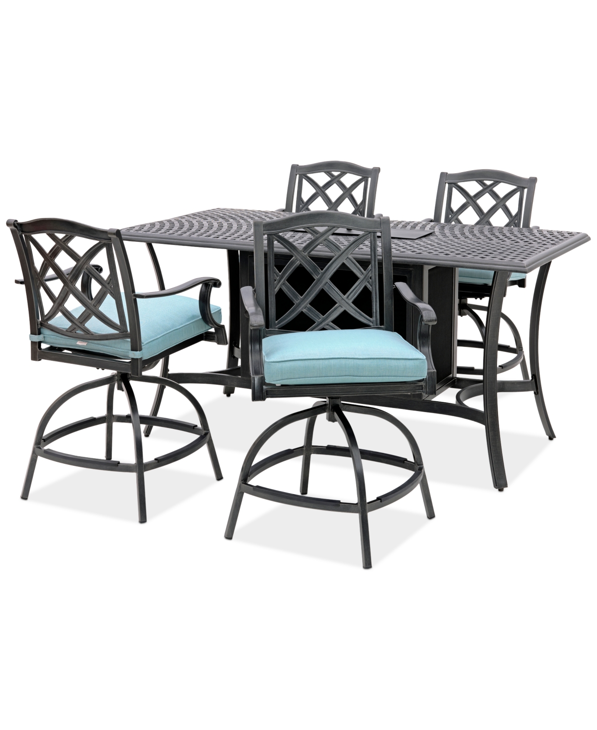 Click here for Wythburn 5-pc. Outdoor Bar Height Fire Pit Chat Se... prices