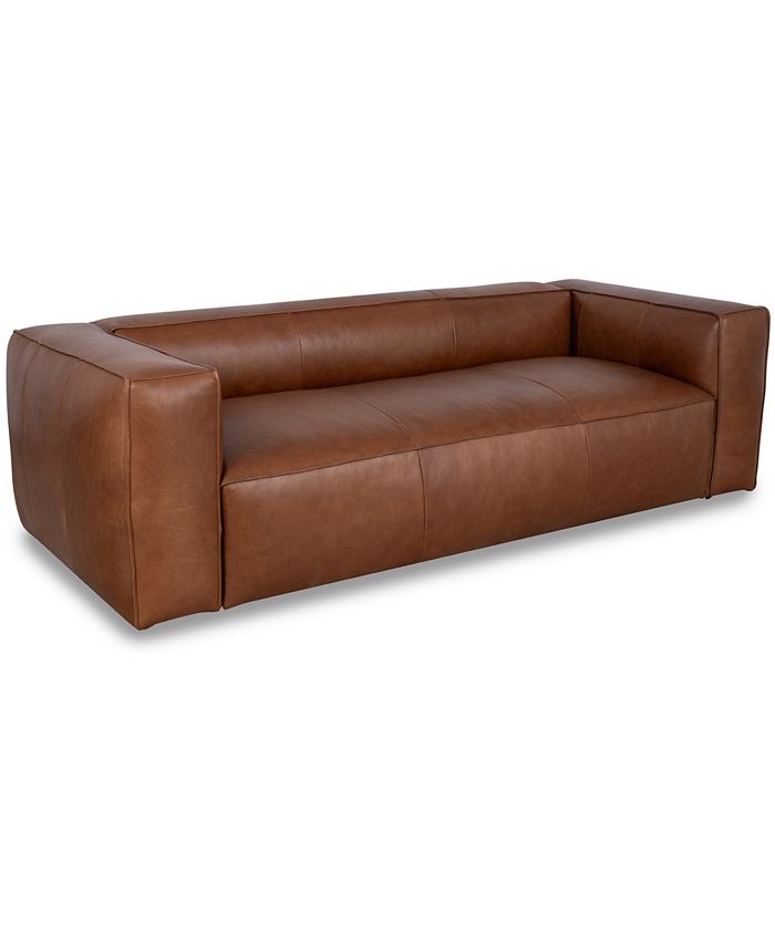 RUTHERFORD HOME Amalfy 97" Leather Sofa - Macy's