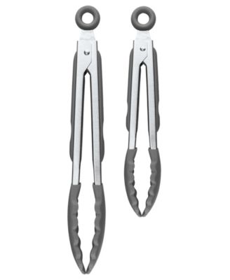 Tovolo 9" 12" Stainless Steel Silicone Grip Tongs, Set of 2 - Macy's