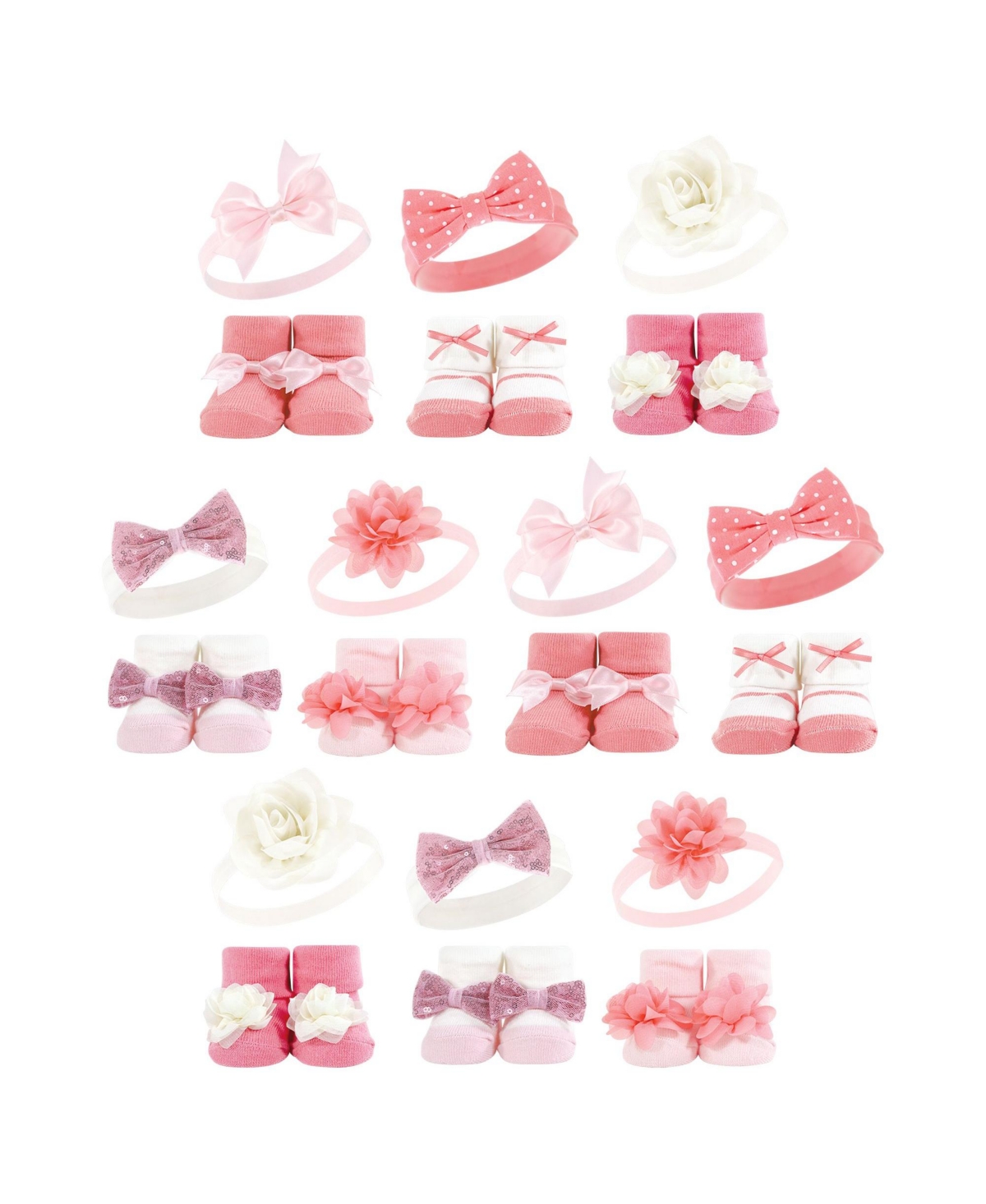 Click here for Hudson Baby Infant Girl 20Pc Headband and Socks Gi... prices