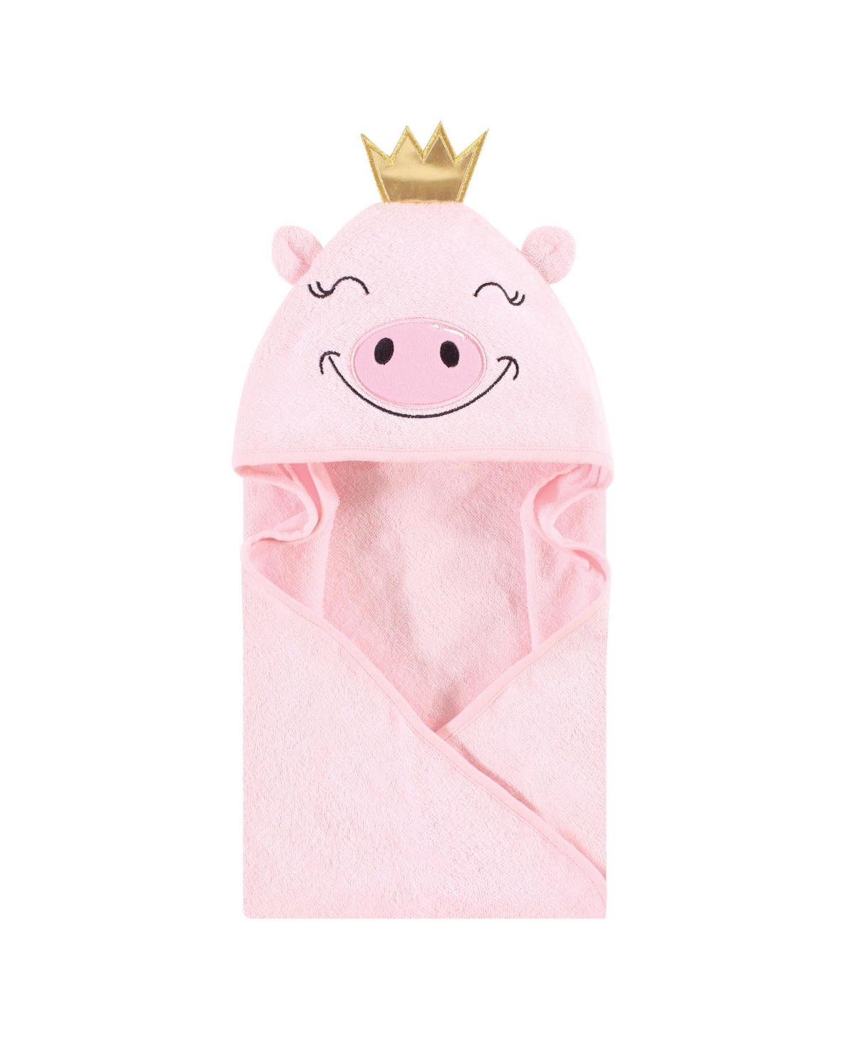 Hudson Baby Girls Animal Hooded Towel (Cotton Poly) - Pig