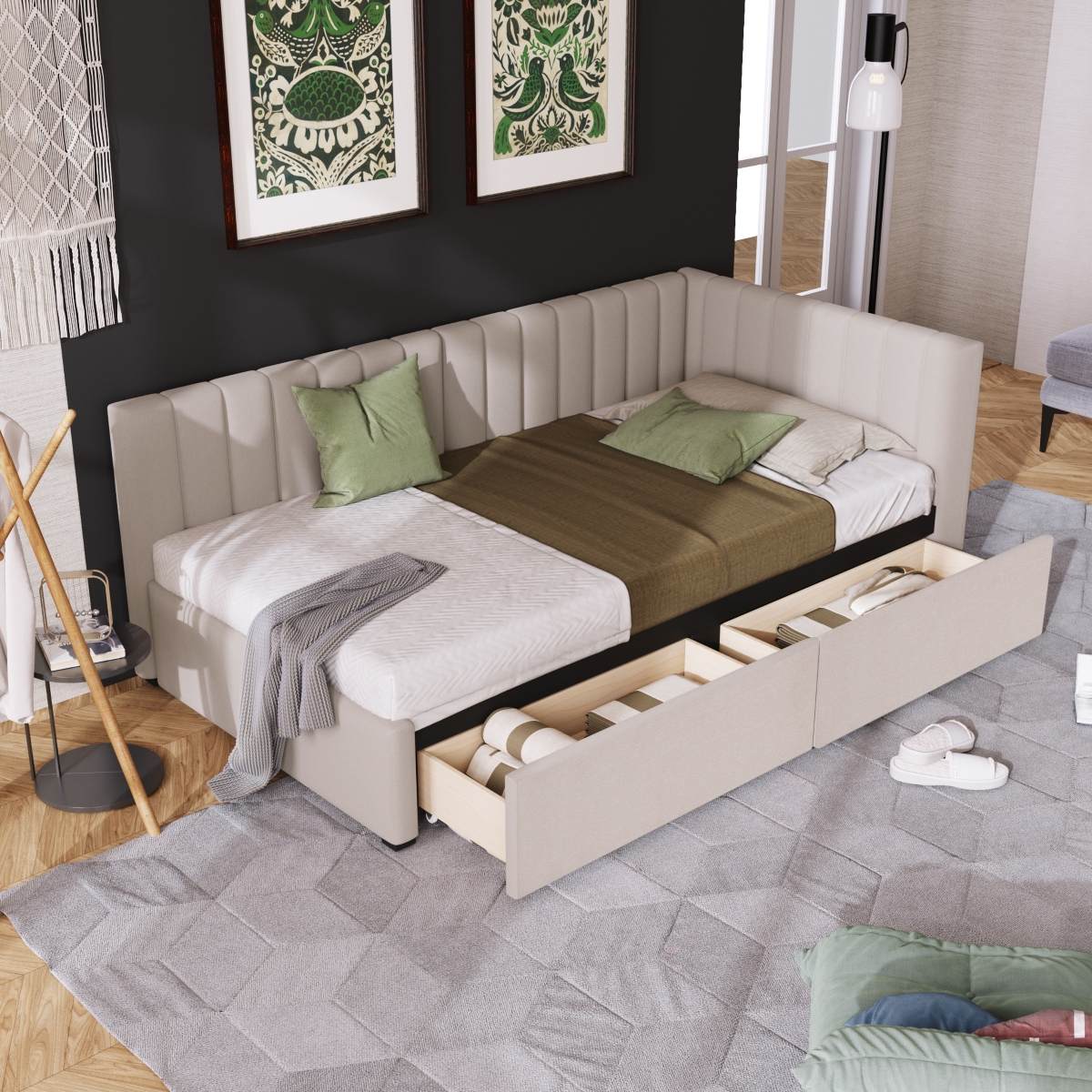 Click here for Streamdale Twin Sofa Bed with Storage Drawers - Be... prices