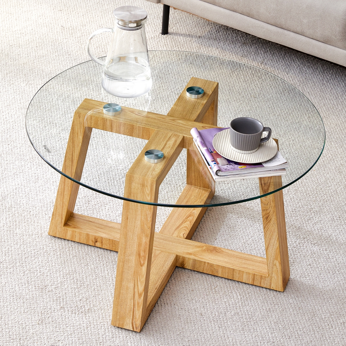 Click here for Streamdale Wood-color Mdf Coffee Table Natures Sim... prices