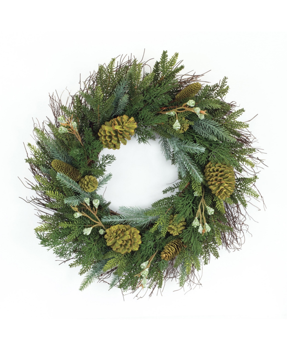 Click here for Slickblue Mixed Winter Pine Wreath With Pinecone A... prices