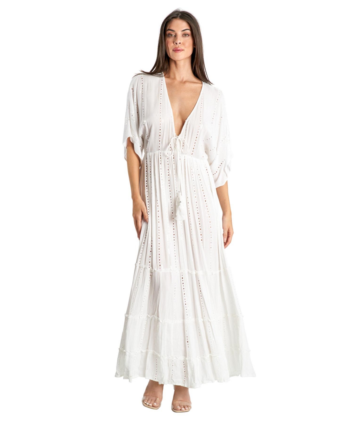 Click here for La Moda Clothing Womens Maxi Black Dress - White prices