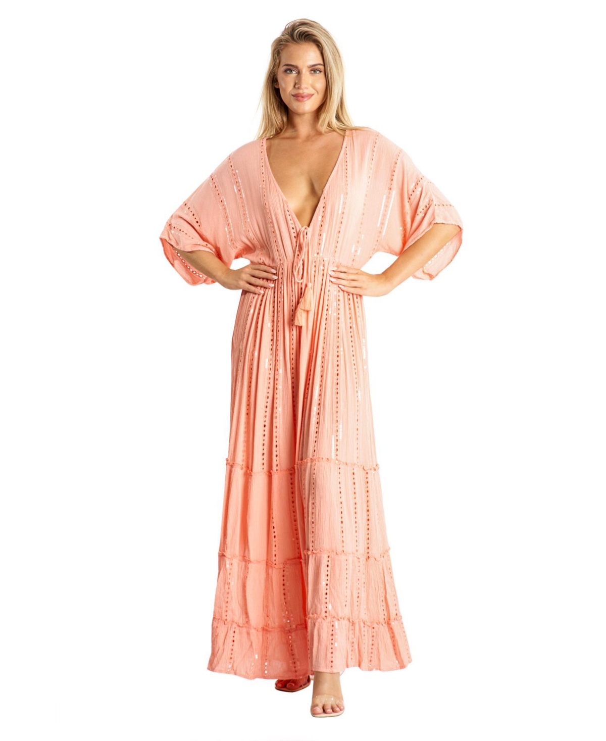 Click here for La Moda Clothing Womens Maxi Black Dress - Coral prices