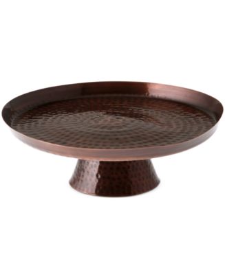 CLOSEOUT! Thirstystone Hammered Copper Footed Cake Plate - Macy's