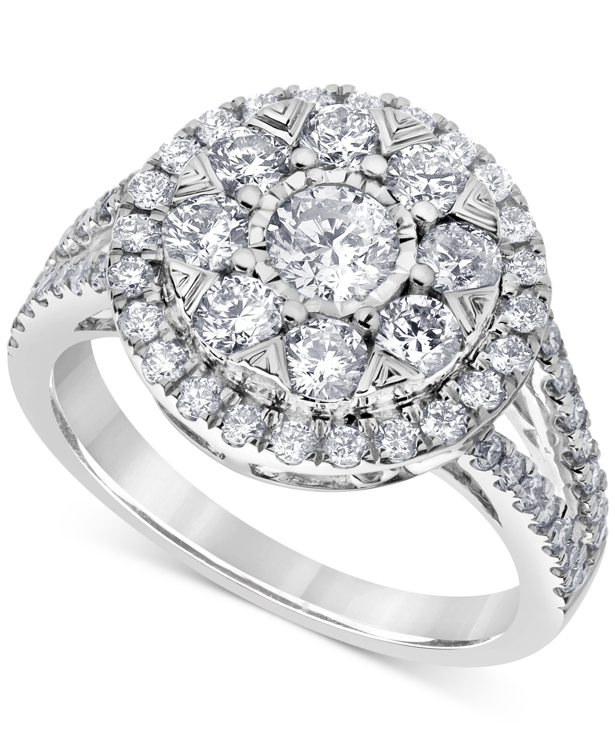 Click here for Diamond Halo Cluster Engagement Ring (1-1/2 ct. t.... prices