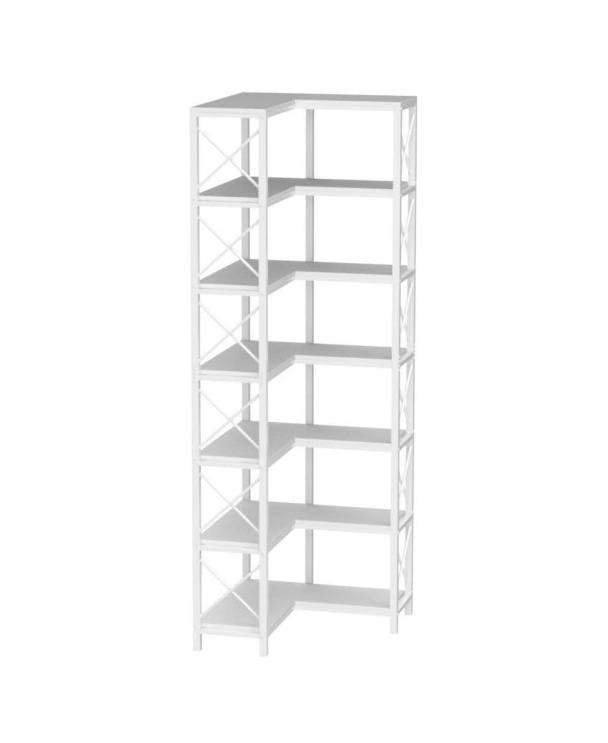Click here for Tribesigns 7 Shelf Corner Bookcase  Industrial Lar... prices
