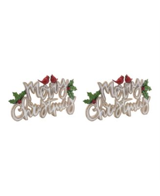 Slickblue Merry Christmas Tabletop Sign Set - Festive Pair for Holiday ...