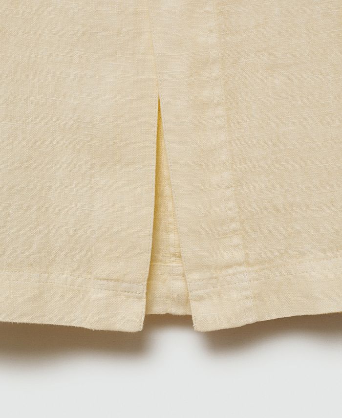 MANGO Women's Slit Detail Linen Skirt - Macy's