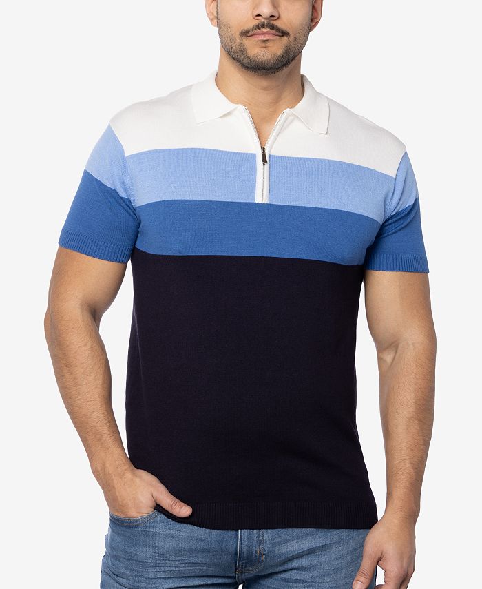 SPRING + MERCER Men's Striped Polo Sweater - Macy's