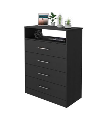 FM FURNITURE Atenas melamine chest of drawers, four drawers with metal ...