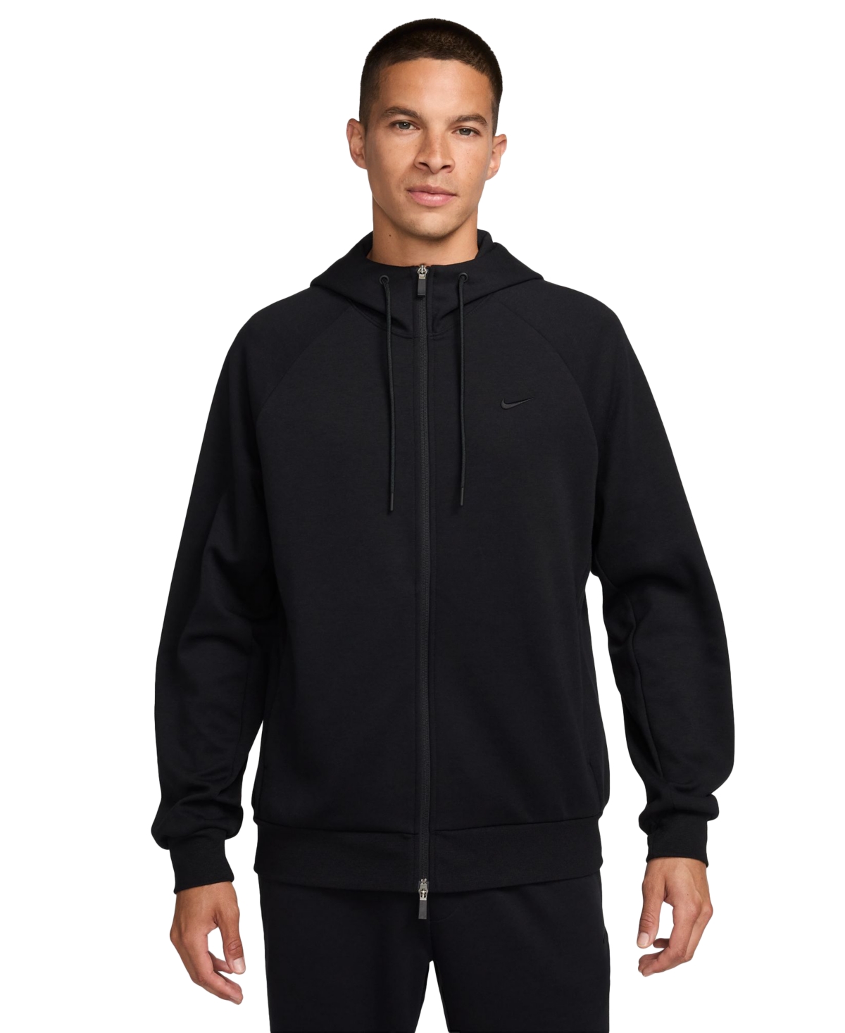 Nike Mens Primary Dri-fit Zip-Front Performance Hoodie - Black/(black)