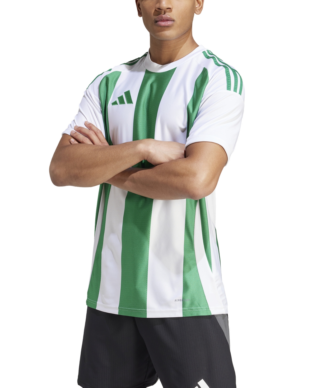 Click here for adidas Mens Stripe Logo Jersey T-Shirt - White / G... prices