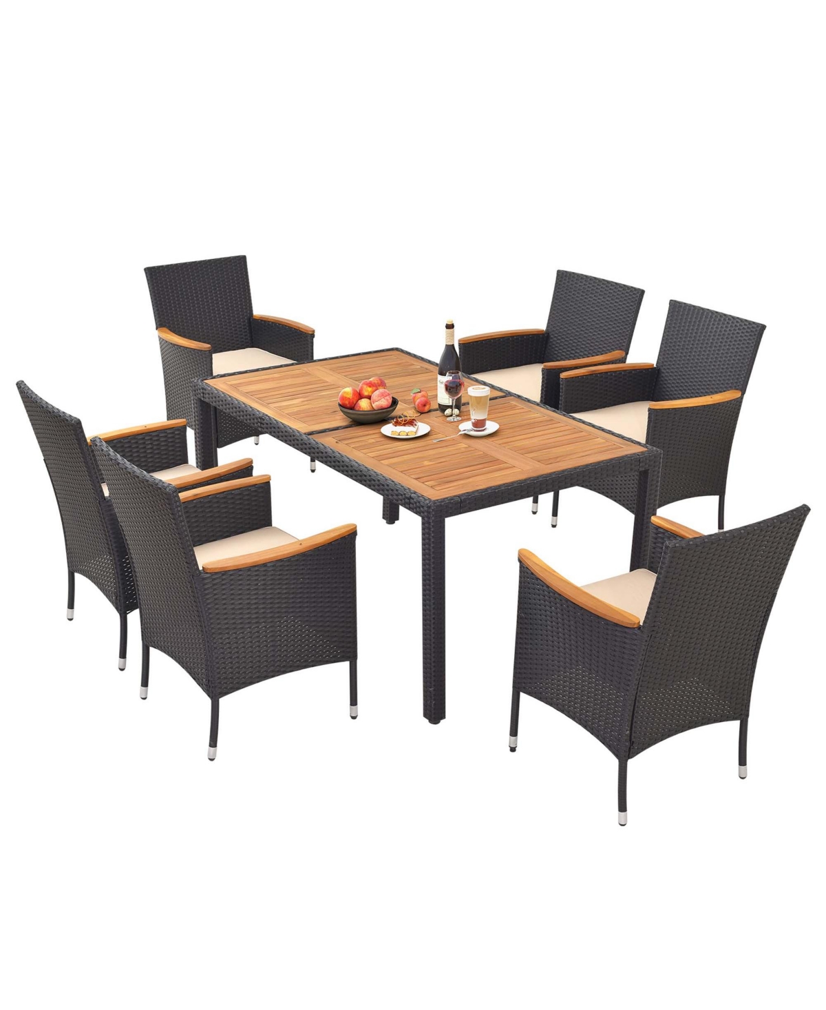 Click here for 7 Pcs Outdoor Dining Set for 6 with Umbrella Hole... prices