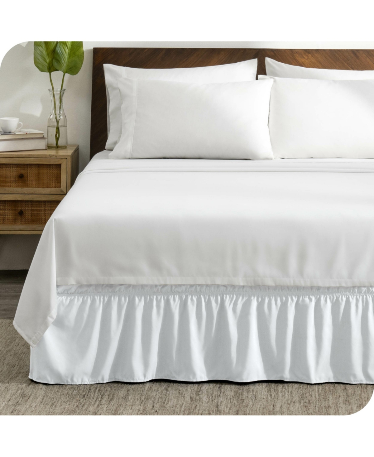 Click here for Bare Home Adjustable Wrap Around Ruffled Bed Skirt... prices