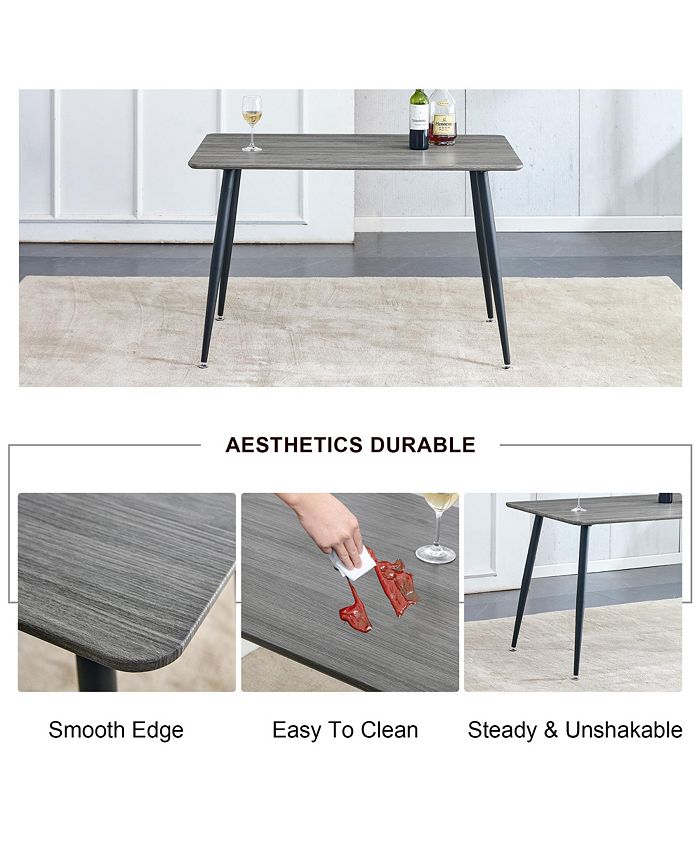 Simplie Fun Sturdy MDF Dining Table with 4 Cushioned Medieval-Style ...