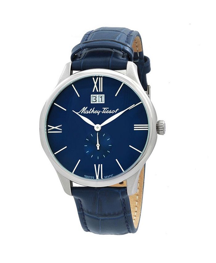 Mathey Tissot Men's Edmond Blue Dial Watch - H1886QABU - Macy's
