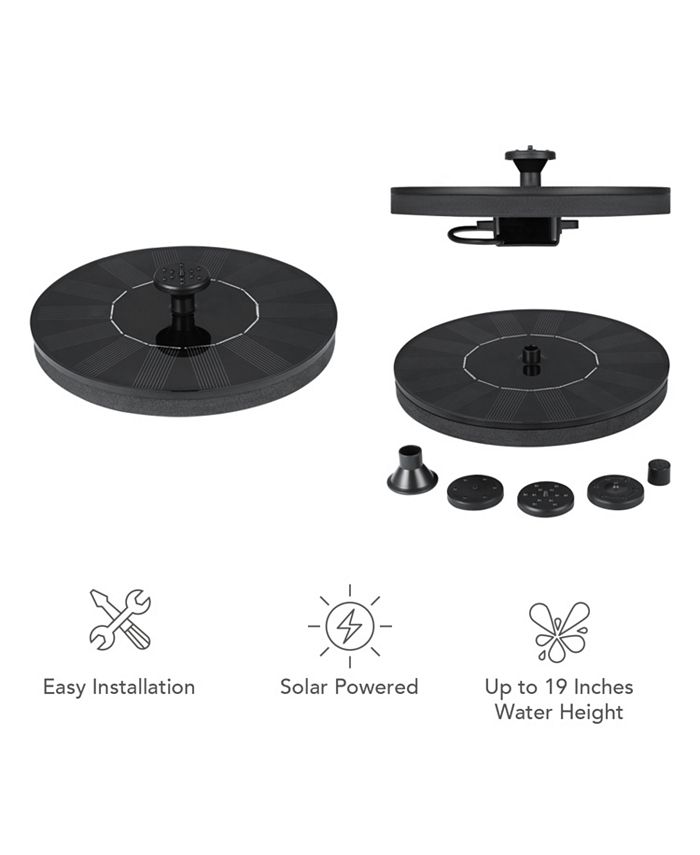 Dartwood Solar Bird Bath and Water Fountain with 4 Different Nozzle ...