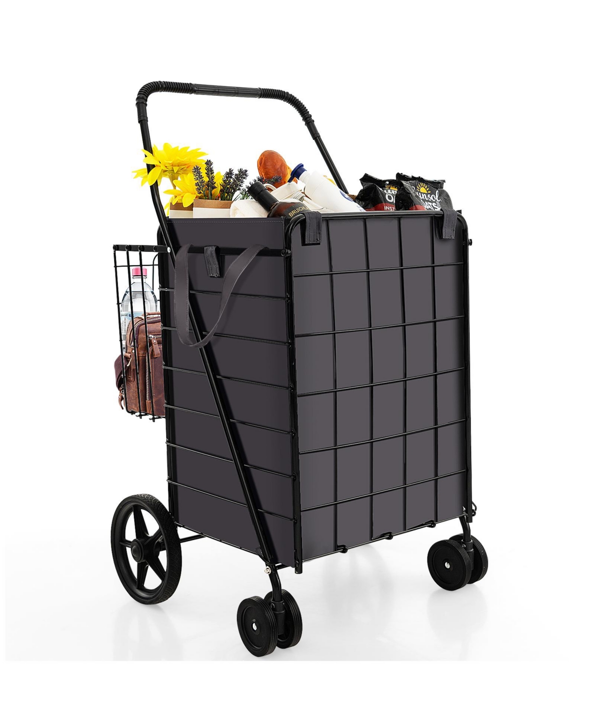 Click here for Slickblue Folding Rolling Shopping Cart with Water... prices