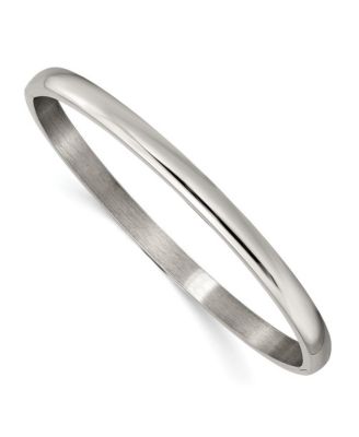 Chisel Titanium Polished 5mm Hinged Bangle - Macy's