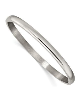 Chisel Titanium Polished 5mm Hinged Bangle - Macy's