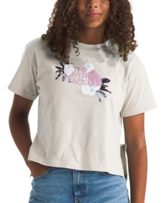 The North Face Big Girls Winter Flowers Logo Graphic T-Shirt - Macy's