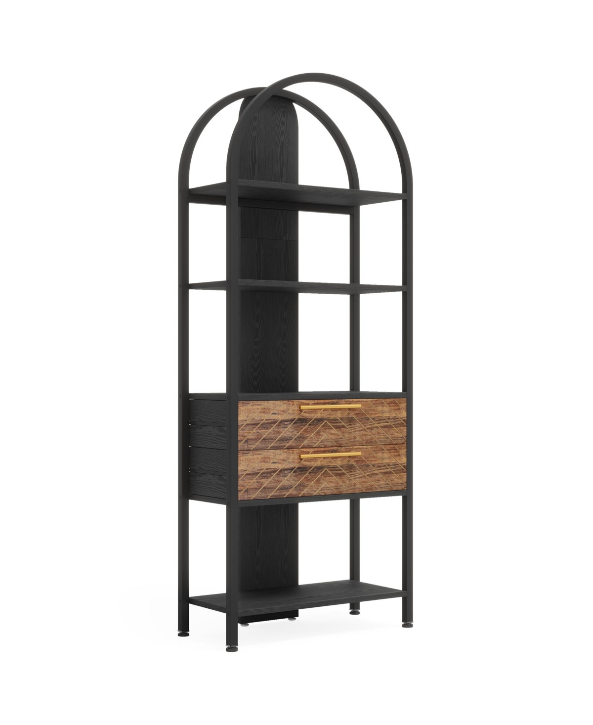 Click here for Tribesigns 4-Tier Bookshelf with 2 Drawers  Indust... prices