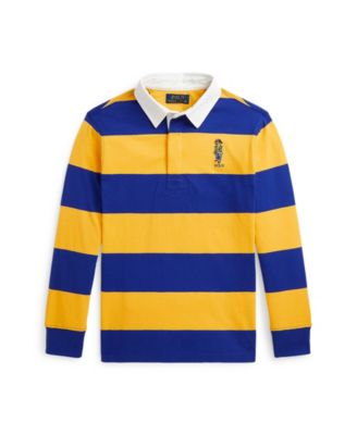 Polo Ralph Lauren Big Boys Polo Bear Cotton Jersey Rugby Shirt - Macy's