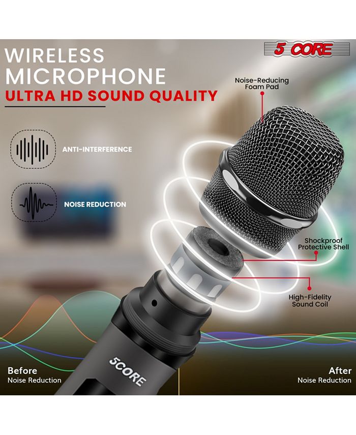 5 Core Bluetooth Speaker 2 Wireless Microphones Karaoke Machine 12 ...