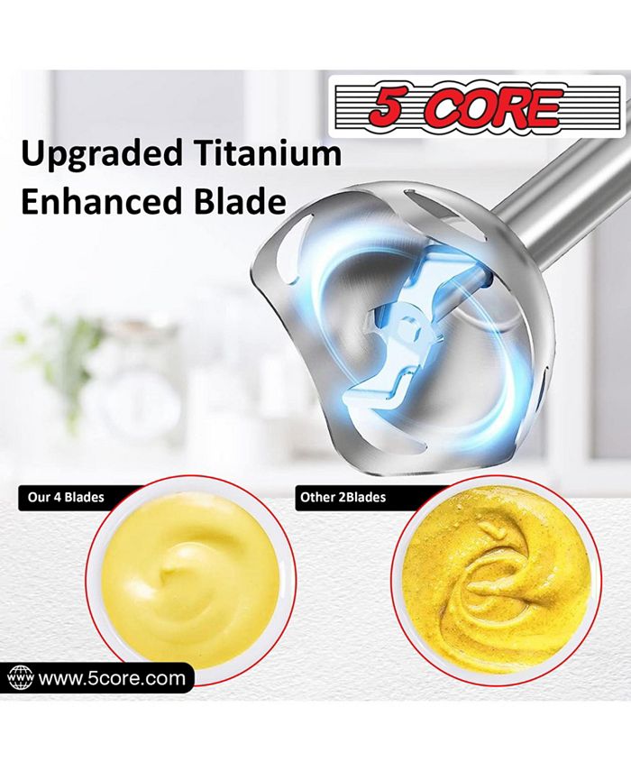 5 Core Immersion Blender Handheld 500W Copper Motor Emulsifier Blender ...