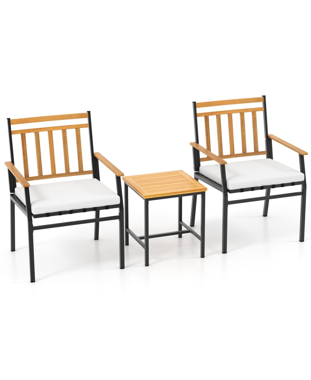 Click here for Slickblue 3 Pieces Outdoor Furniture Set Acacia Wo... prices