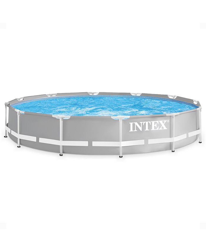 Intex 12 foot x 30 inch Prism Frame Round Above Ground Swimming Pool ...