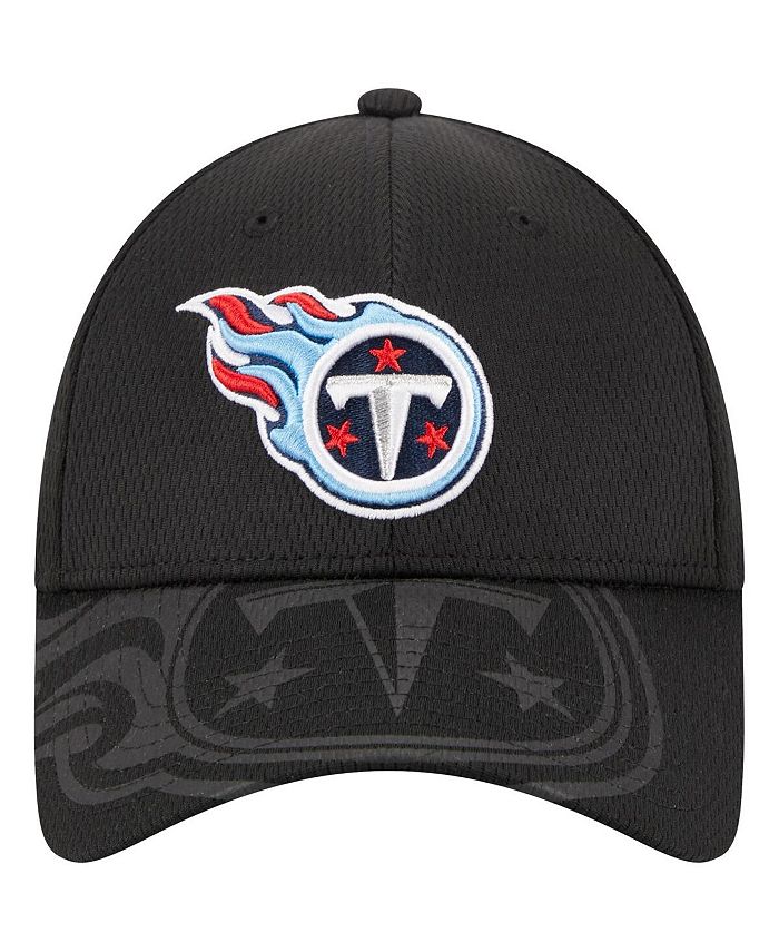 New Era Men's Black Tennessee Titans Top Visor 9FORTY Adjustable Hat ...