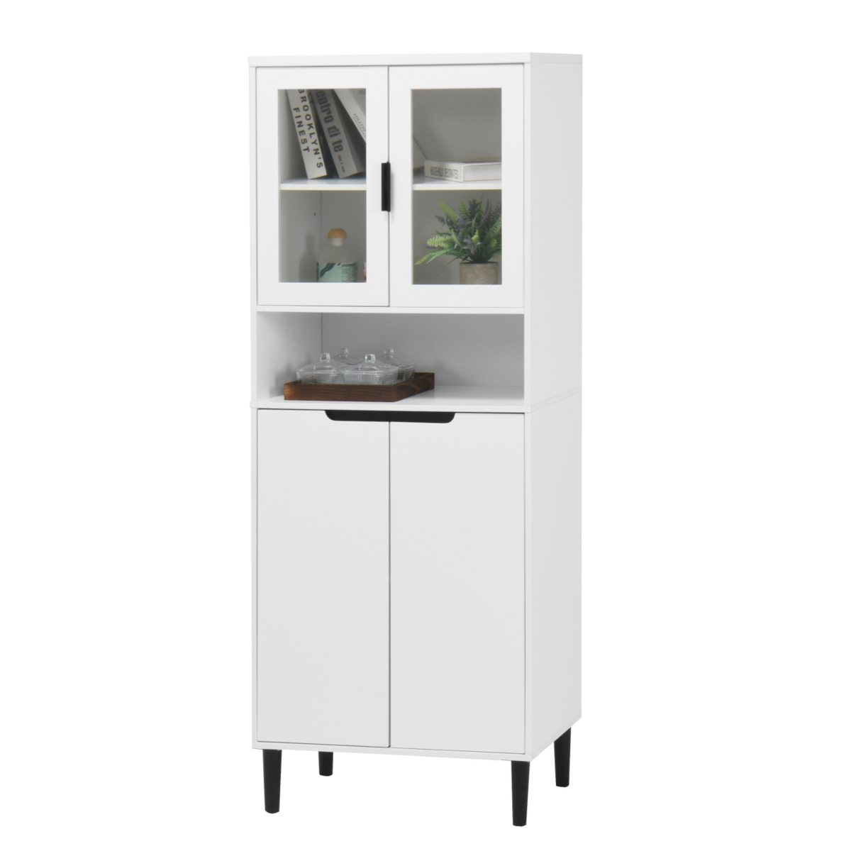 Click here for Streamdale Furniture Tall Storage Cabinet with Gla... prices