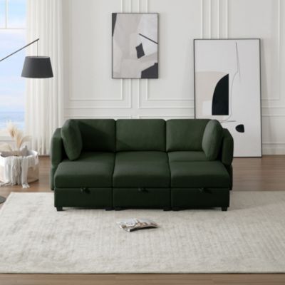 Simplie Fun Modular Sofa Bed with Storage, Reversible Chaise ...