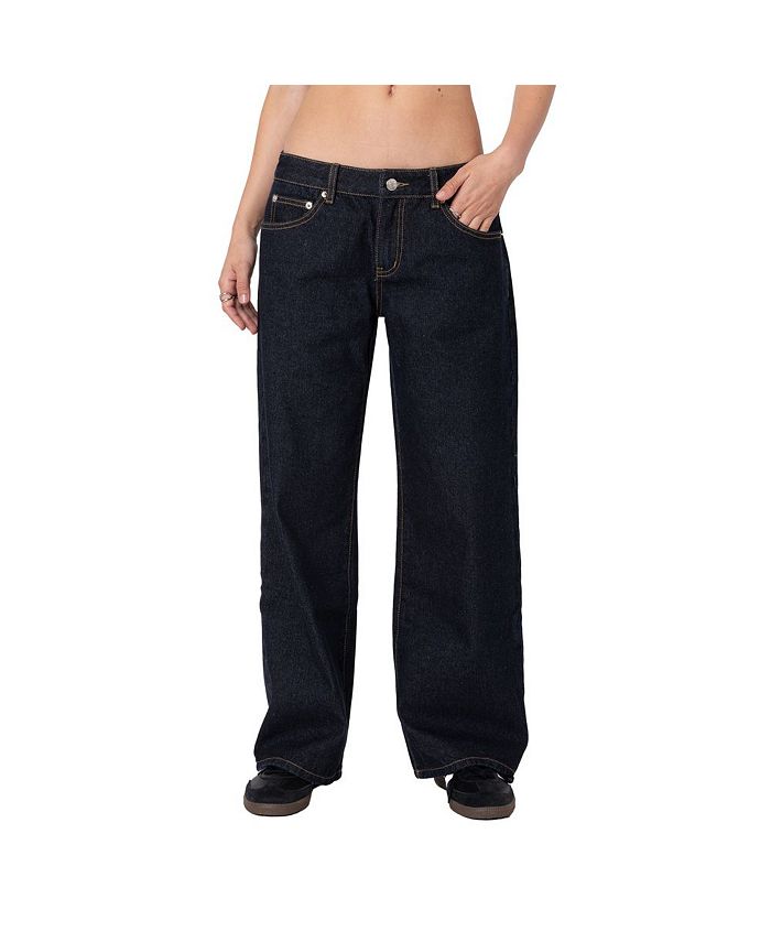 Edikted Women's Raelynn washed low rise jeans - Macy's