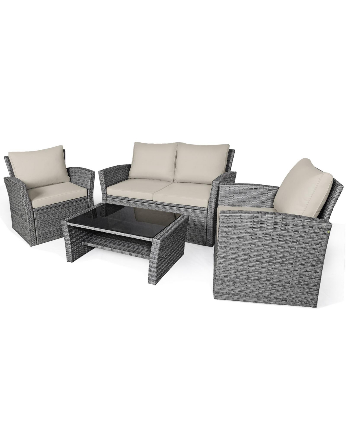 Click here for Slickblue 4 Pieces Patio Rattan Furniture Set Sofa... prices