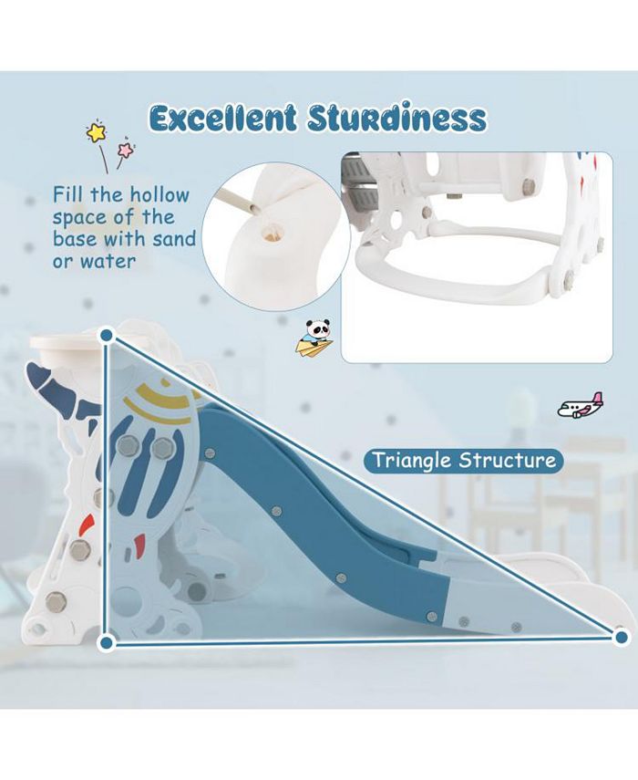 Slickblue 4-in-1 Kids Slide and Swing Set with Basketball Hoop - Macy's