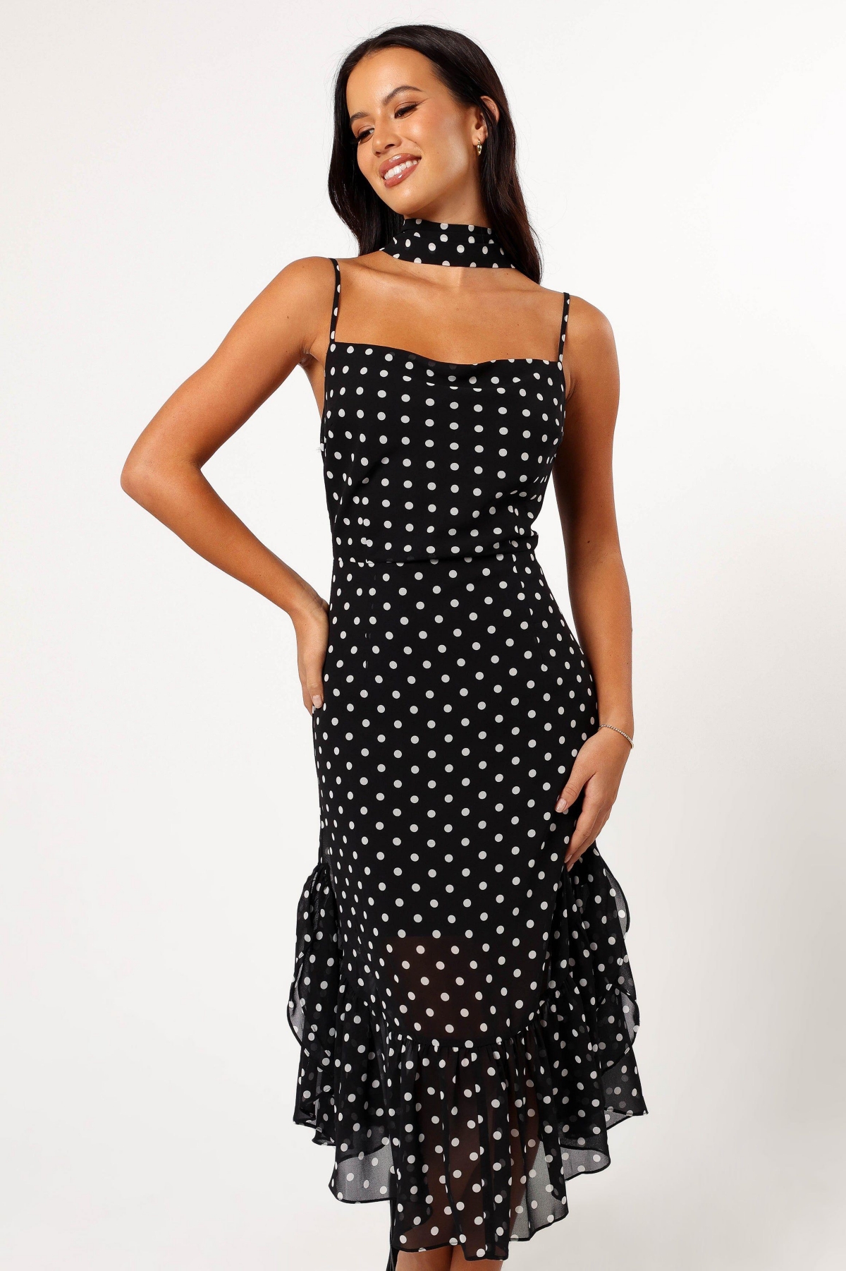 Click here for Petal and Pup Womens Francesca Midi Dress - Black... prices