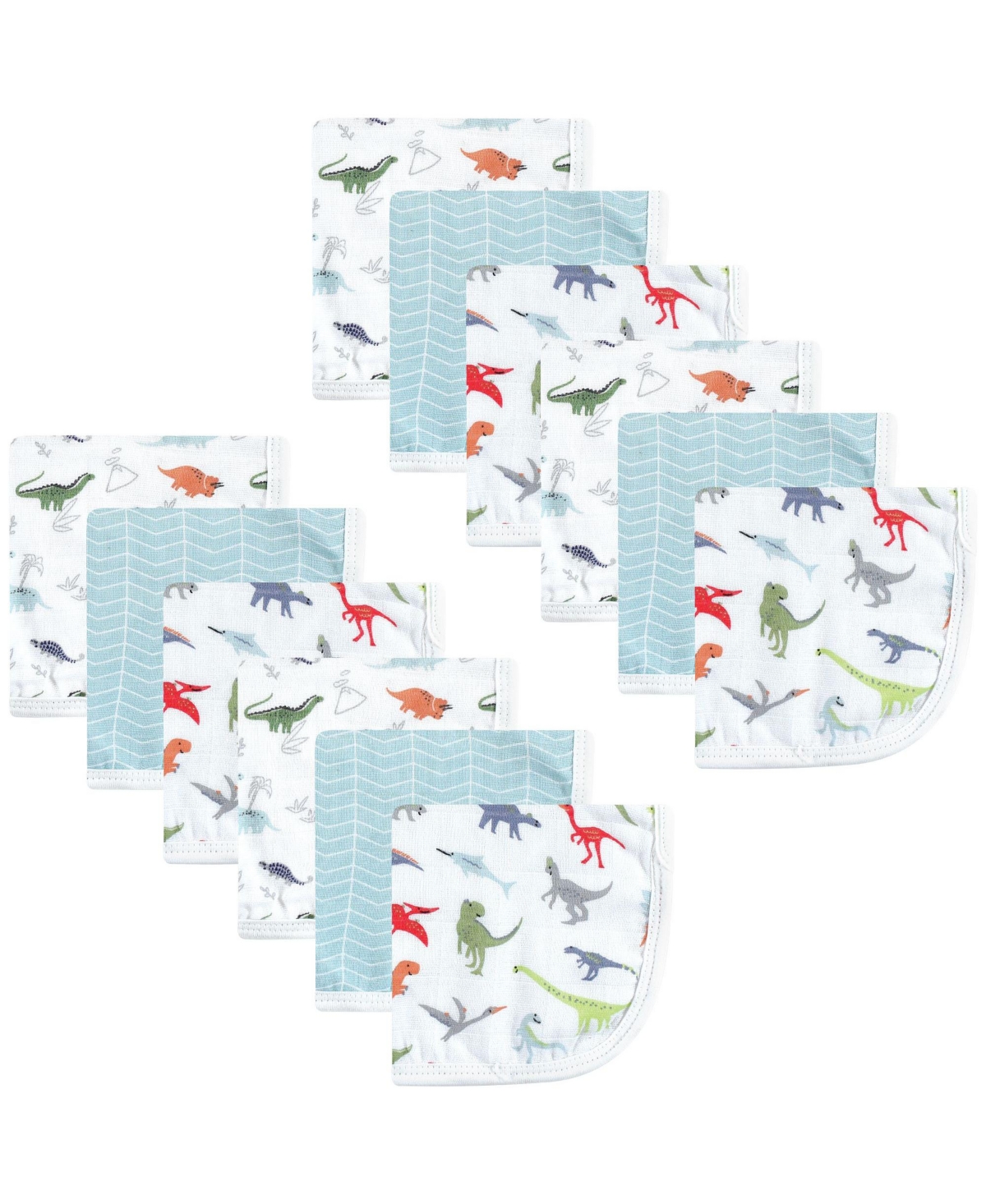 Hudson Baby Boys Soft Cotton Muslin Cleansing Cloths - Dino