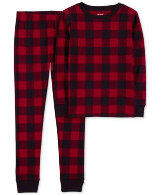 Carter's Little & Big Kids Buffalo Check 100% Snug Fit Cotton Pajamas ...