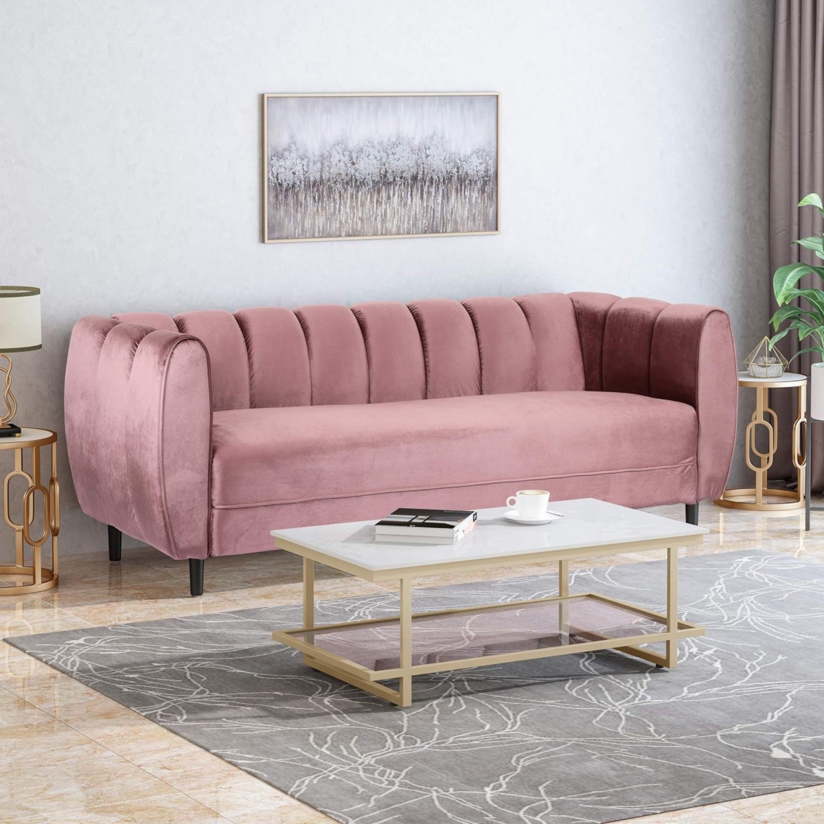 Click here for Streamdale Furniture Miranda Velvet Sofa: Modern G... prices