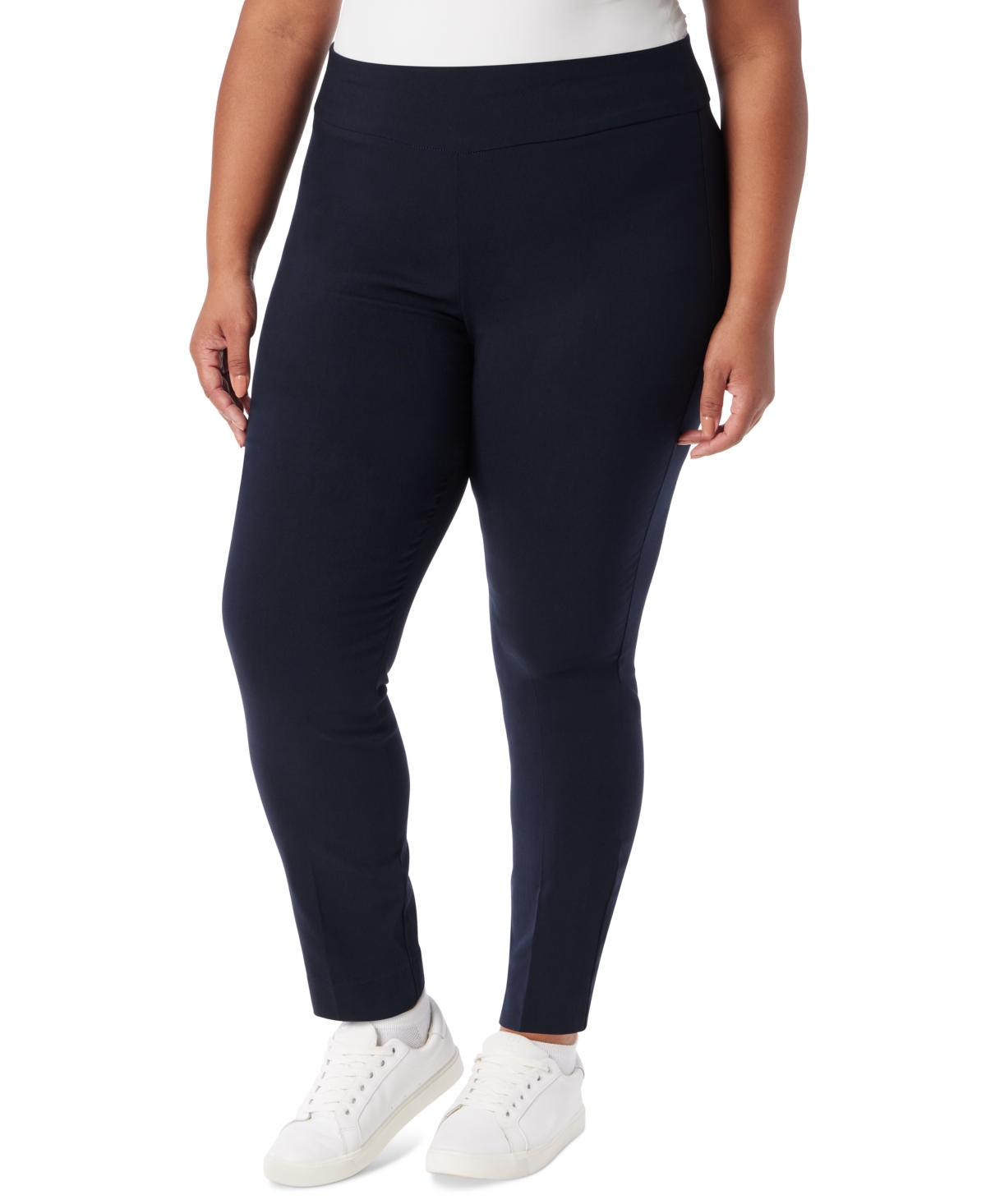 Click here for Gloria Vanderbilt Plus Size Solid Pull-On Trousers... prices