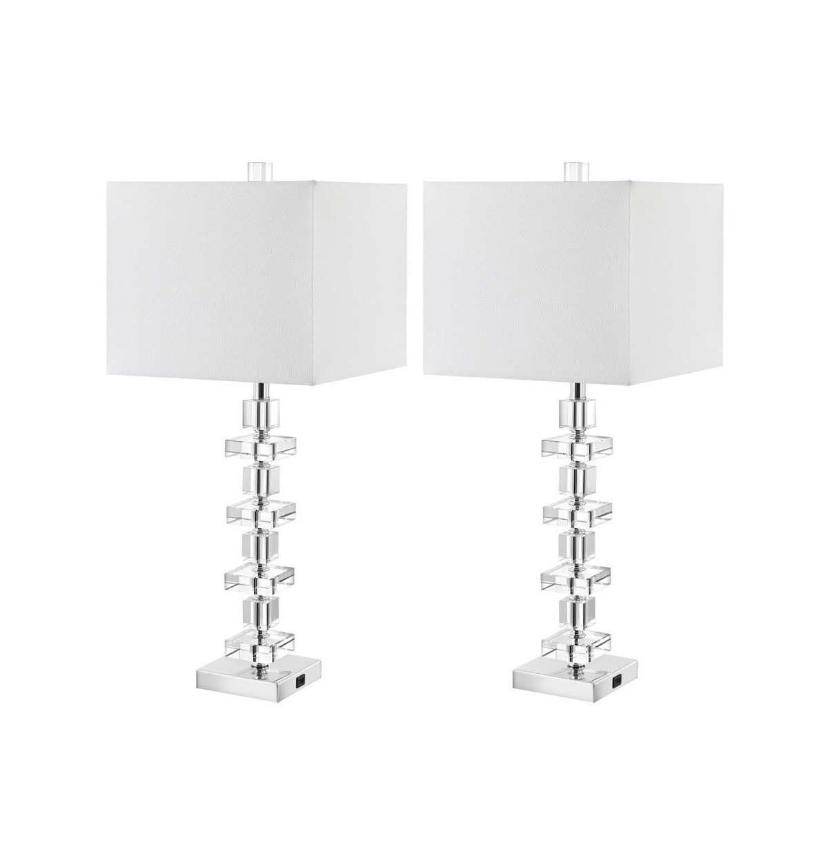 Click here for Safavieh Deco Crystal Table Lamp Set Of 2 W/ Usb P... prices