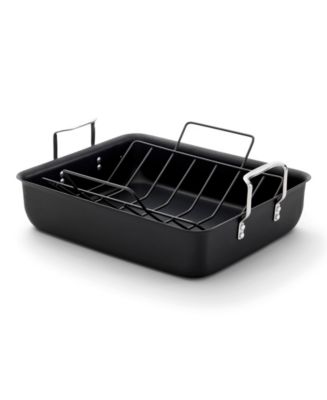 Calphalon Hard-Anodized Nonstick 16-Inch Roasting Pan with Rack - Macy's
