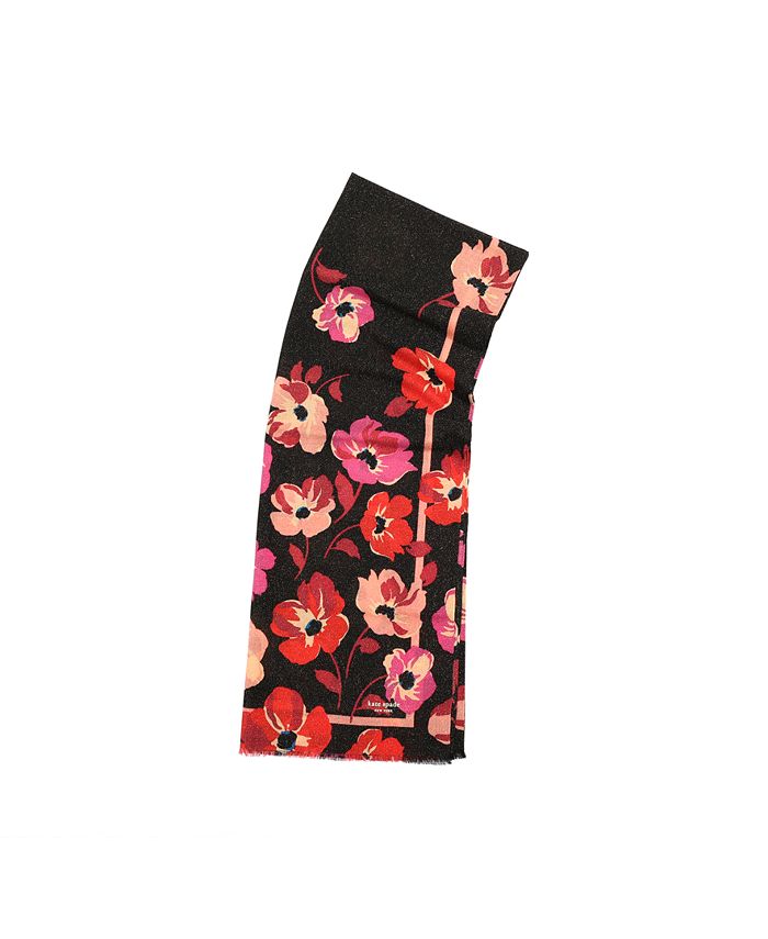 kate spade new york Women's Fall Poppies Wool Oblong Scarf - Macy's